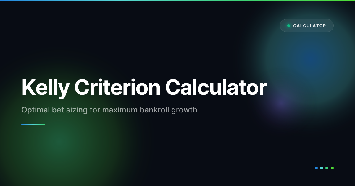 Free Kelly Criterion Calculator - Optimal Bet Sizing Tool